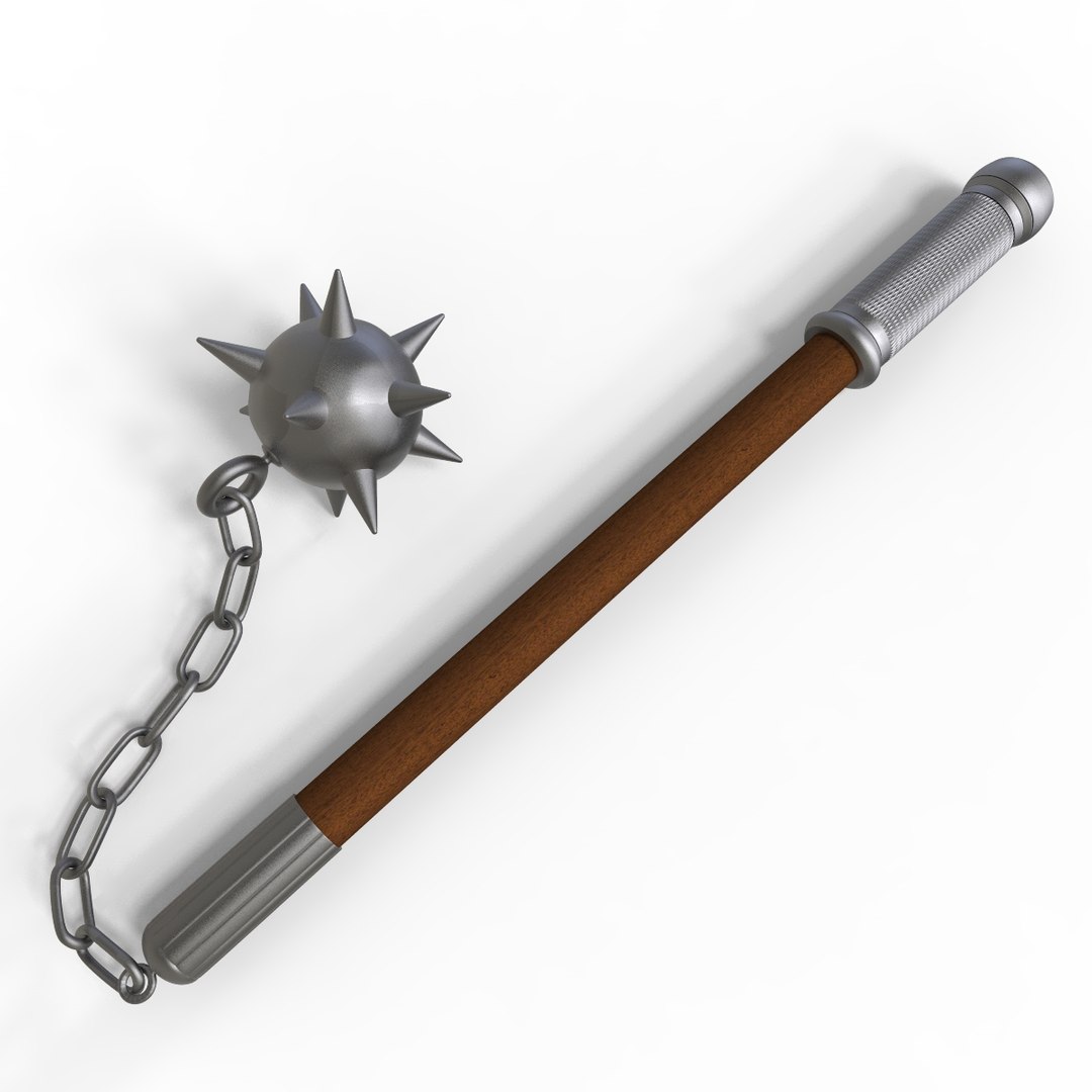 3d model antique medieval flail used