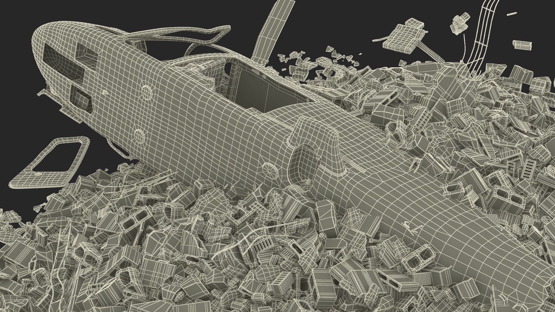 Helicopter Debris 3D Model - TurboSquid 2335545