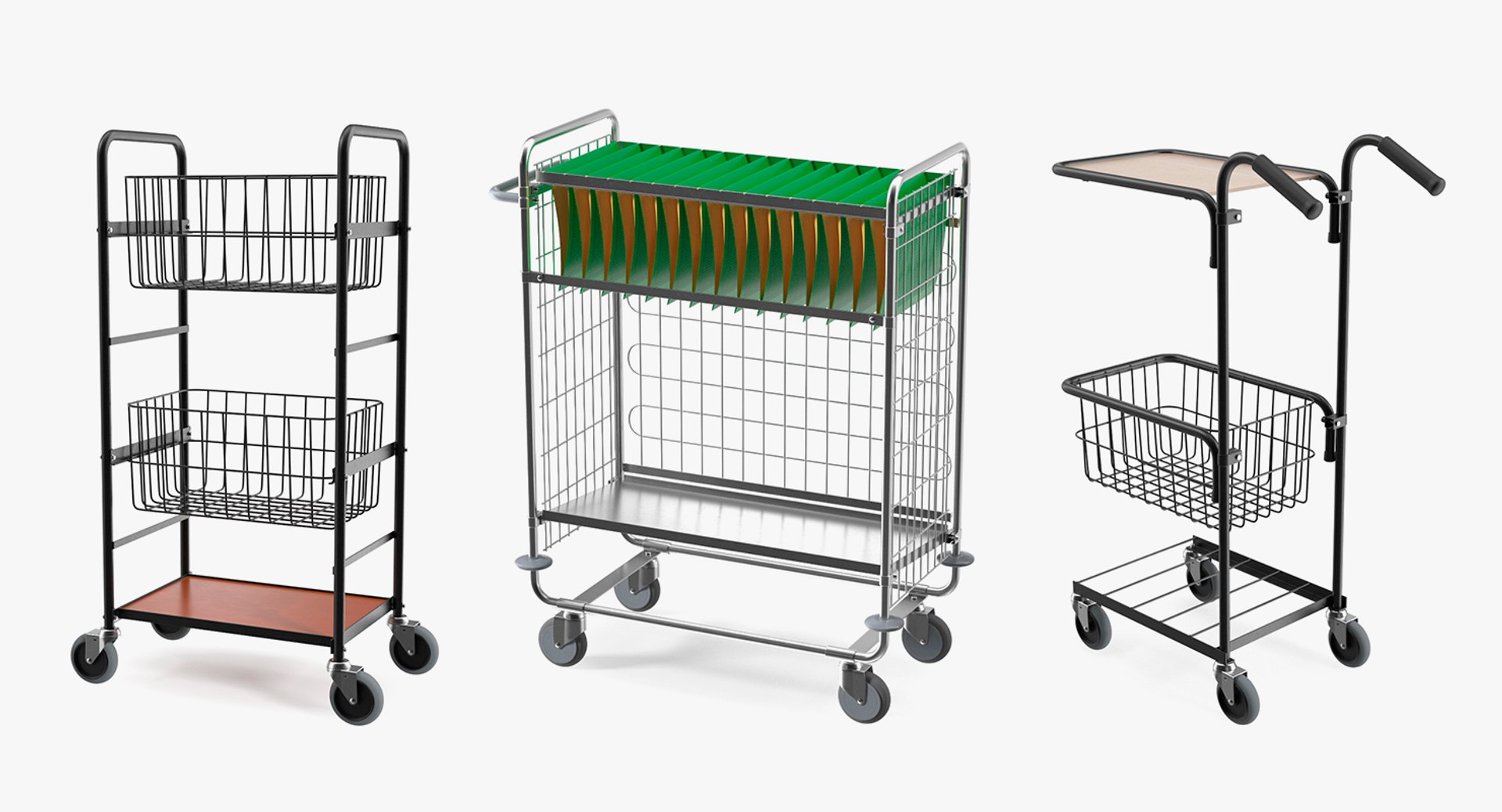 Steel Basket Trolleys Collection 3D Model - TurboSquid 1978411