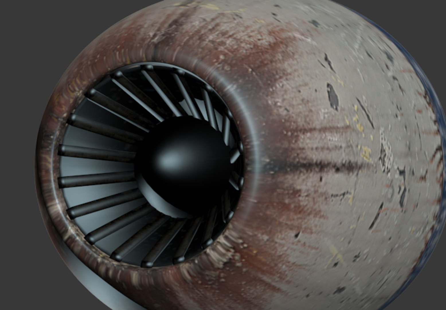 Old Plane Engine 3d Model
