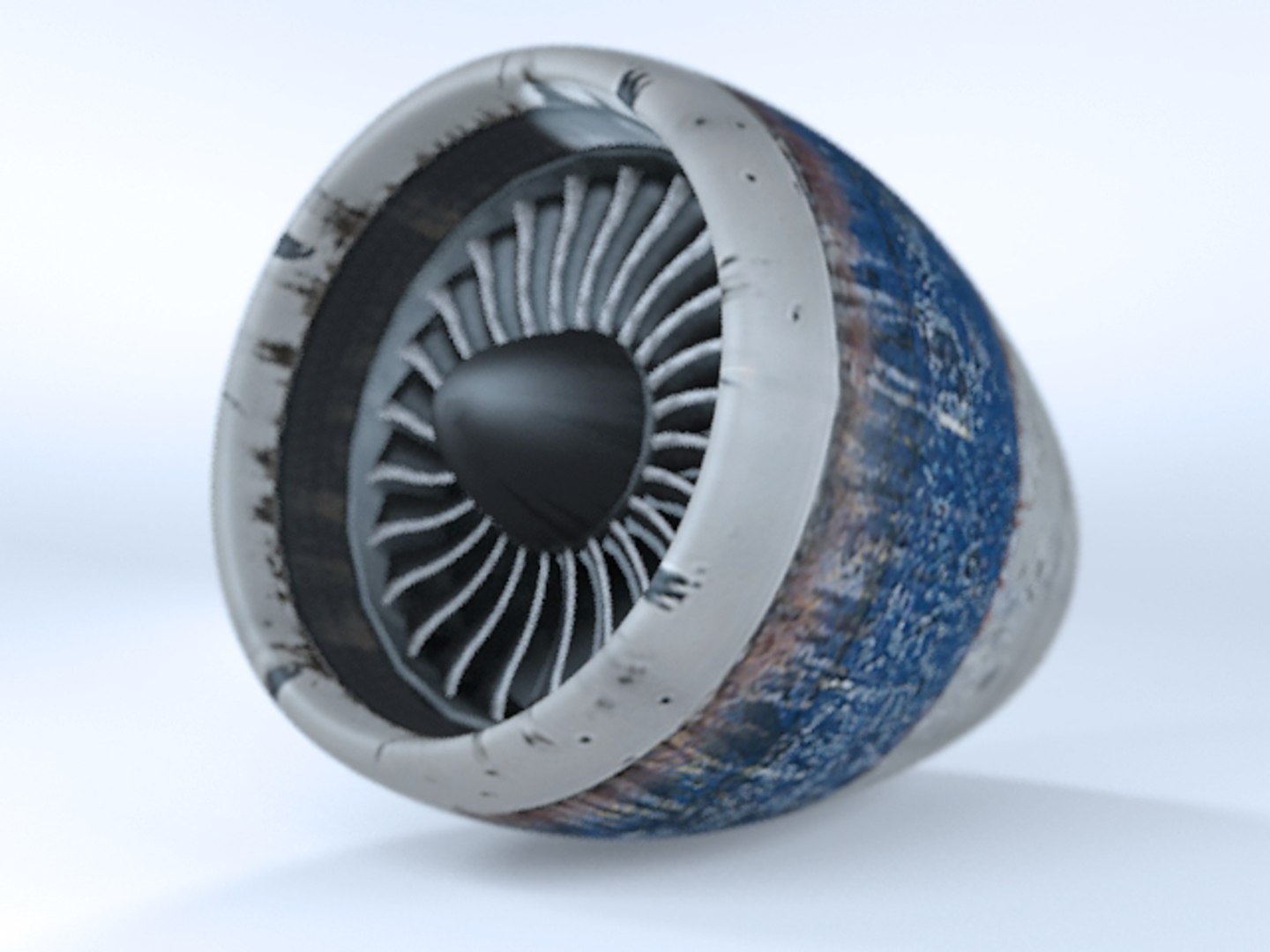 Old Plane Engine 3d Model
