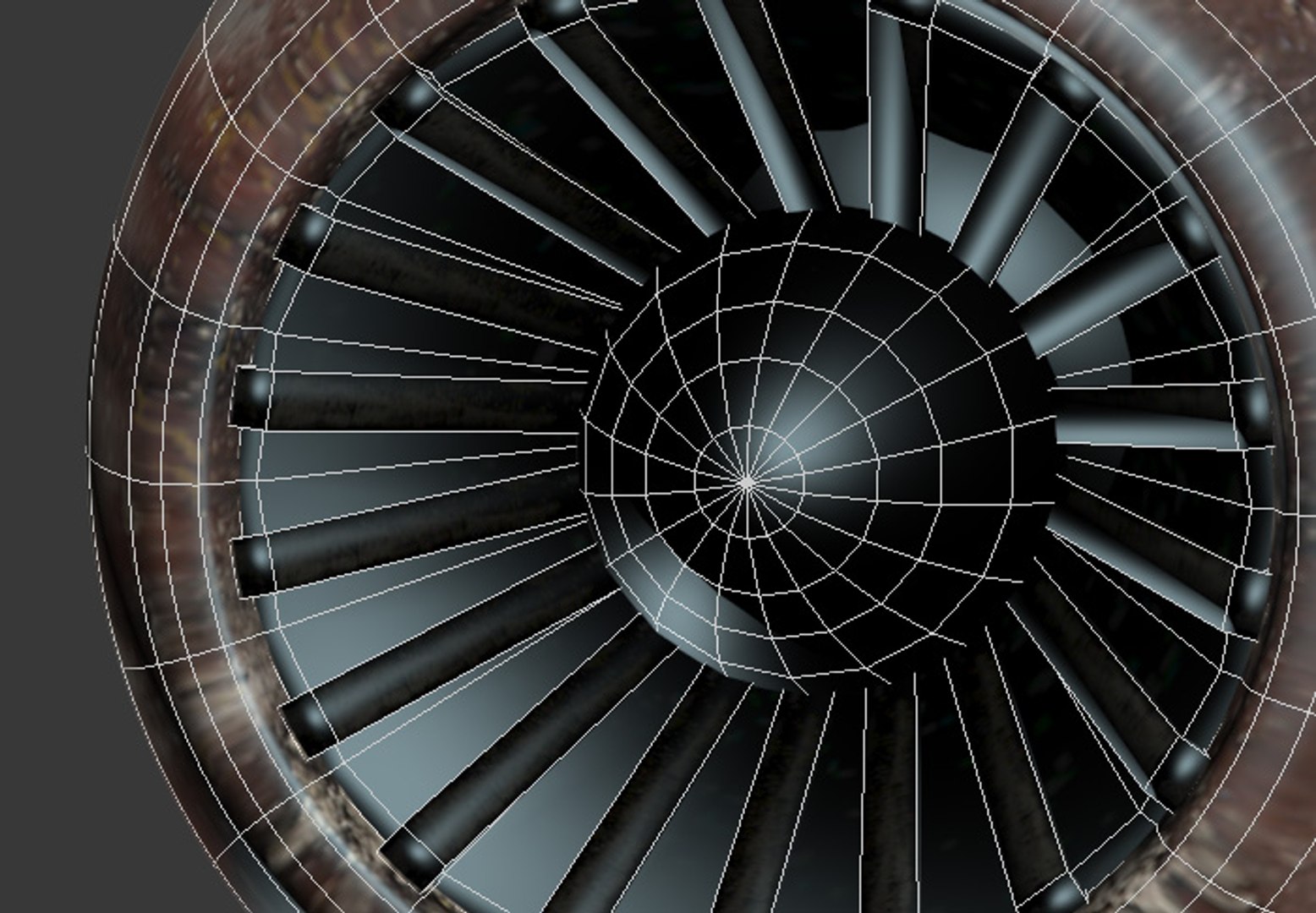 Old Plane Engine 3d Model