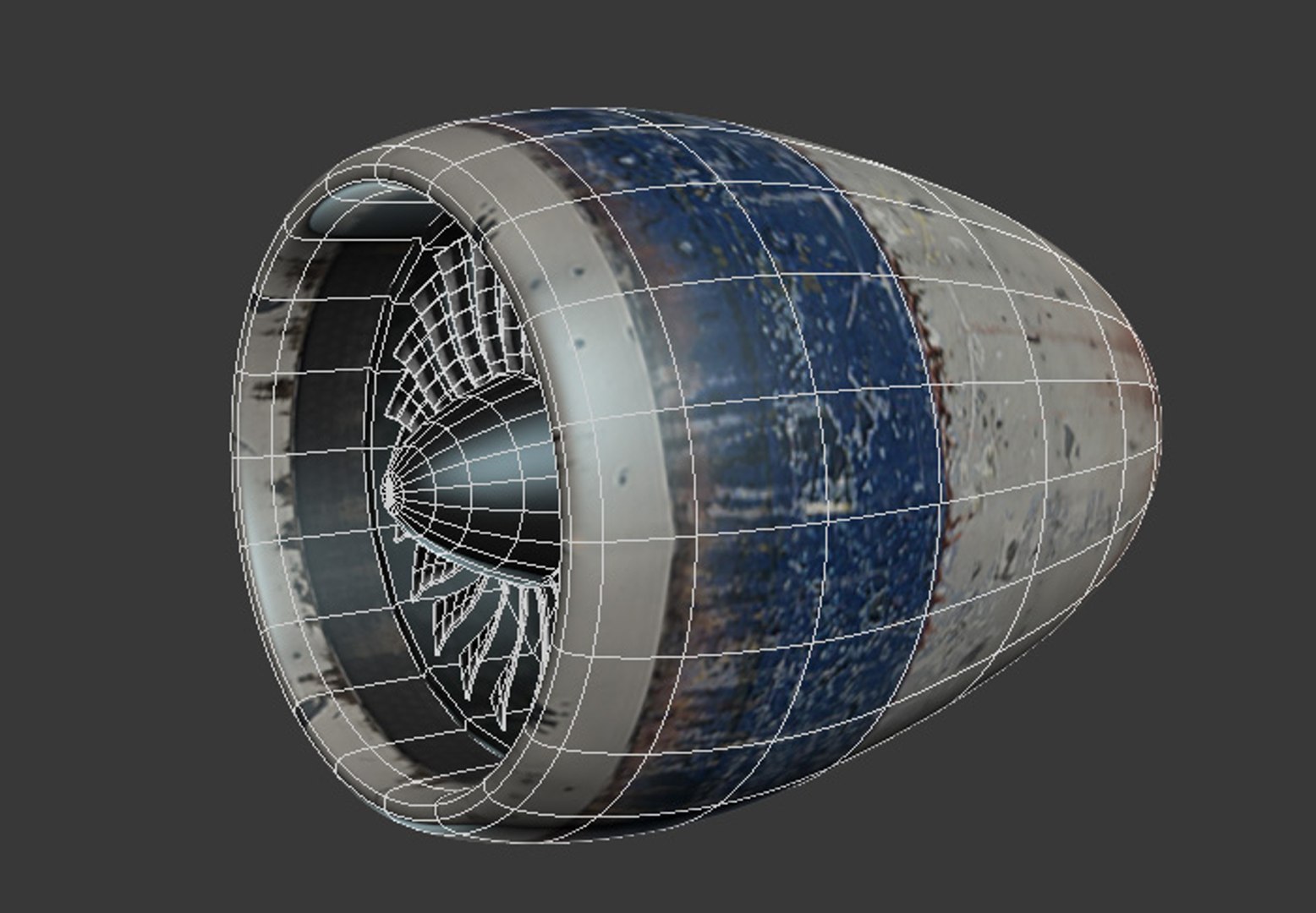 Old Plane Engine 3d Model