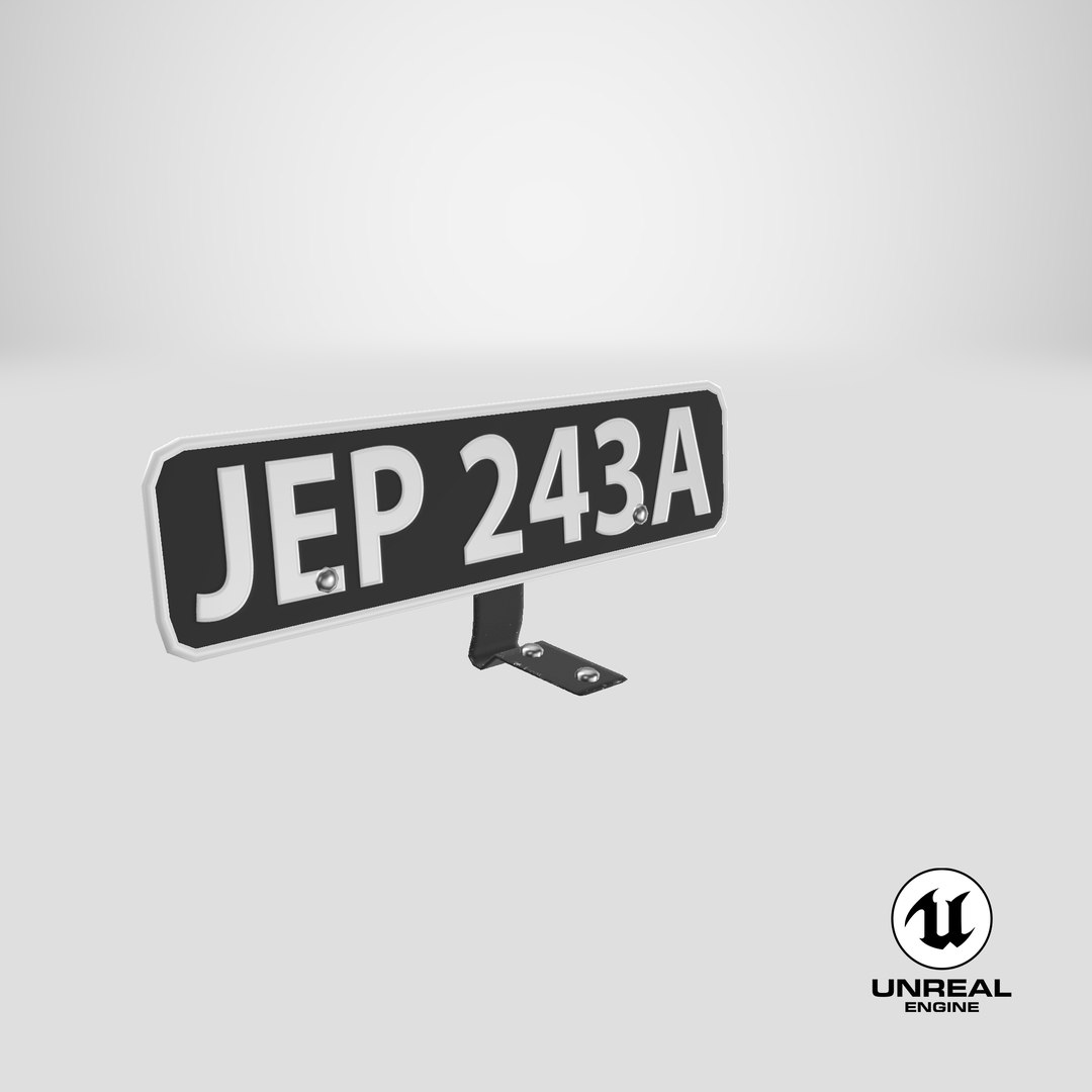 Retro Car License Plate V1 3D model - TurboSquid 2030794