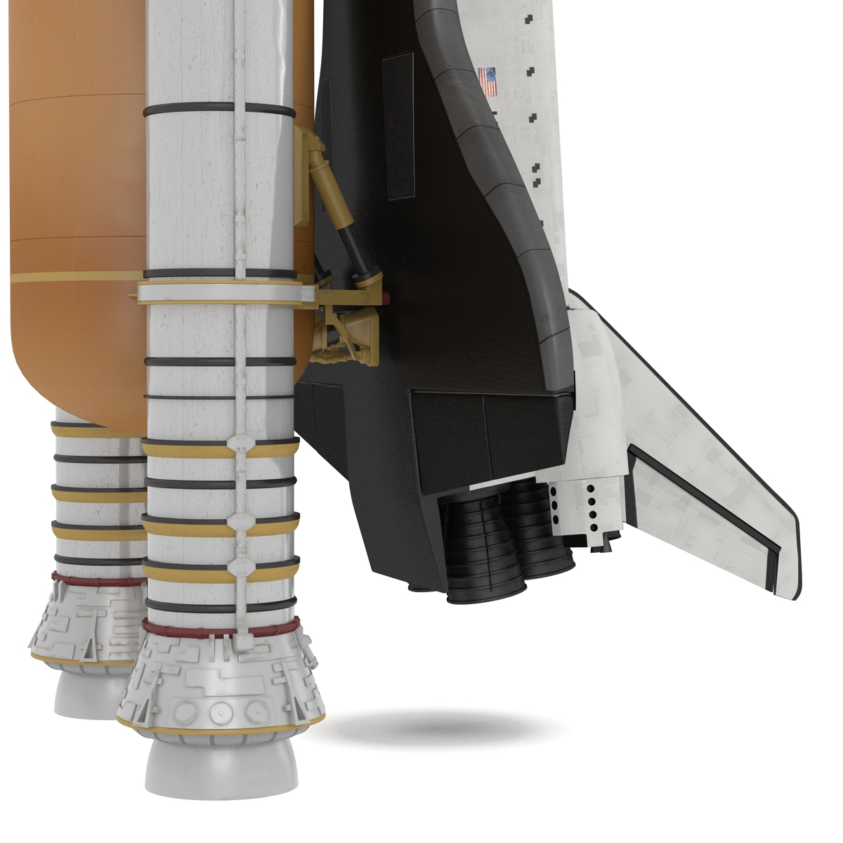 3d space shuttle discovery boosters model