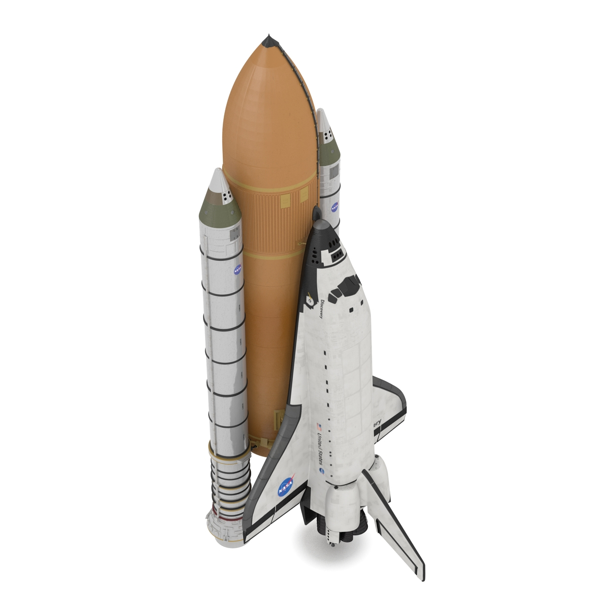 3d space shuttle discovery boosters model