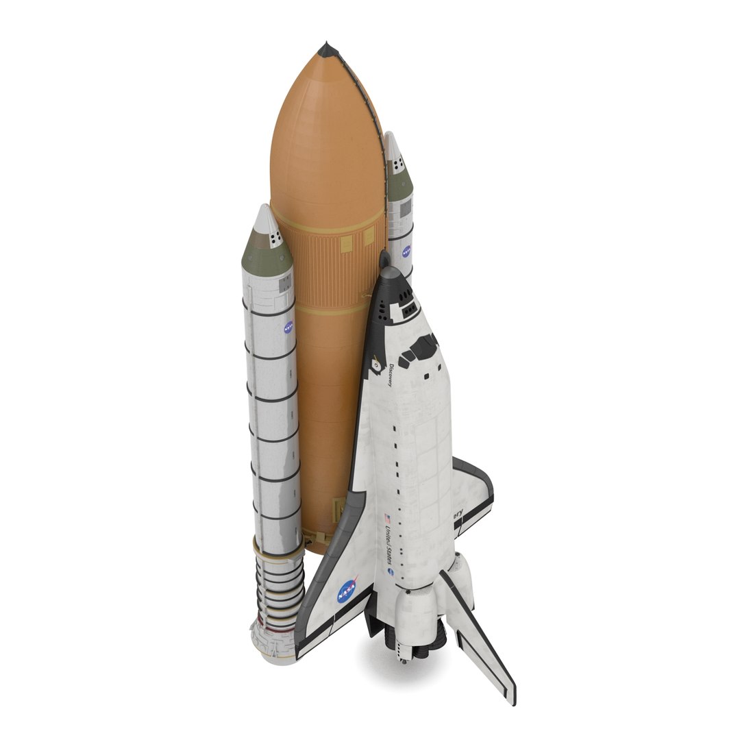 3d space shuttle discovery boosters model