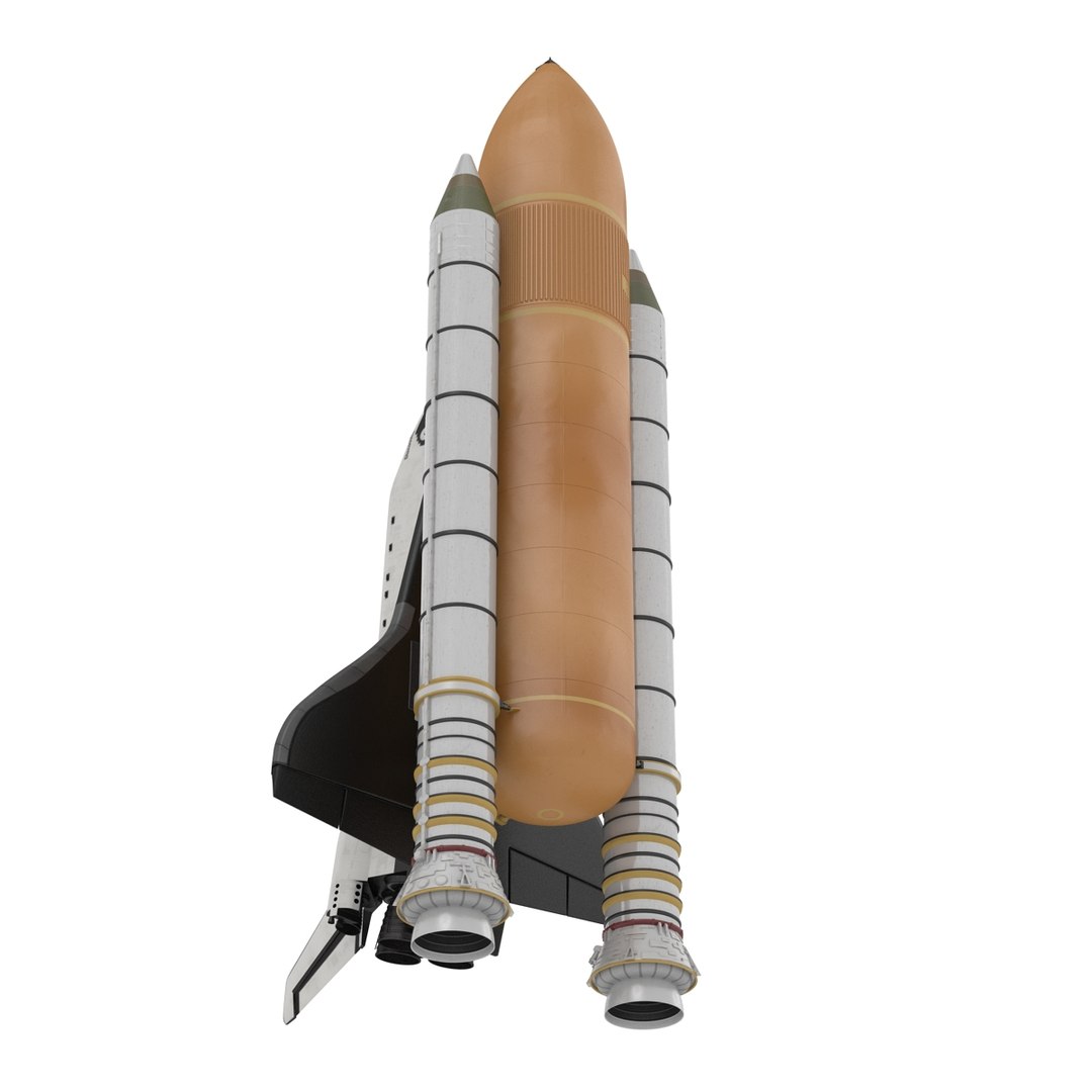 3d space shuttle discovery boosters model