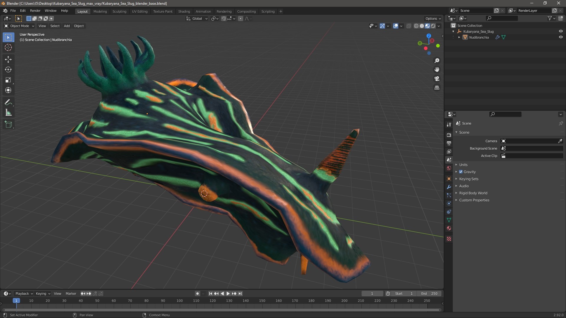 Kubaryana Sea Slug 3D Model - TurboSquid 2185748
