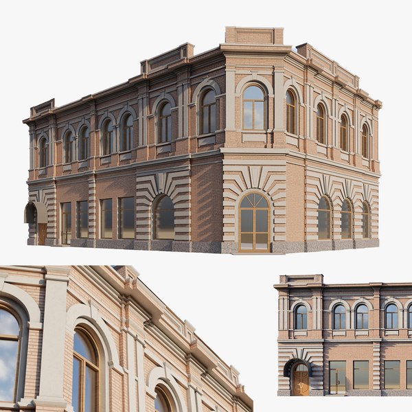 3D classic historic house on the street - TurboSquid 2001736