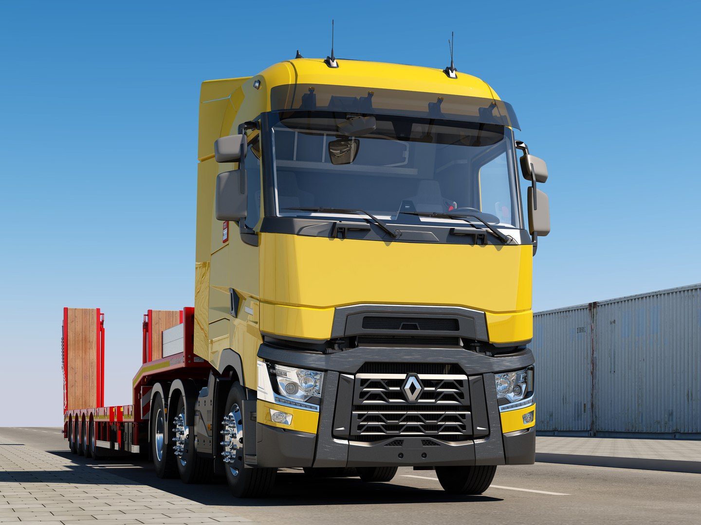 Renault T Flatbed 3d Model