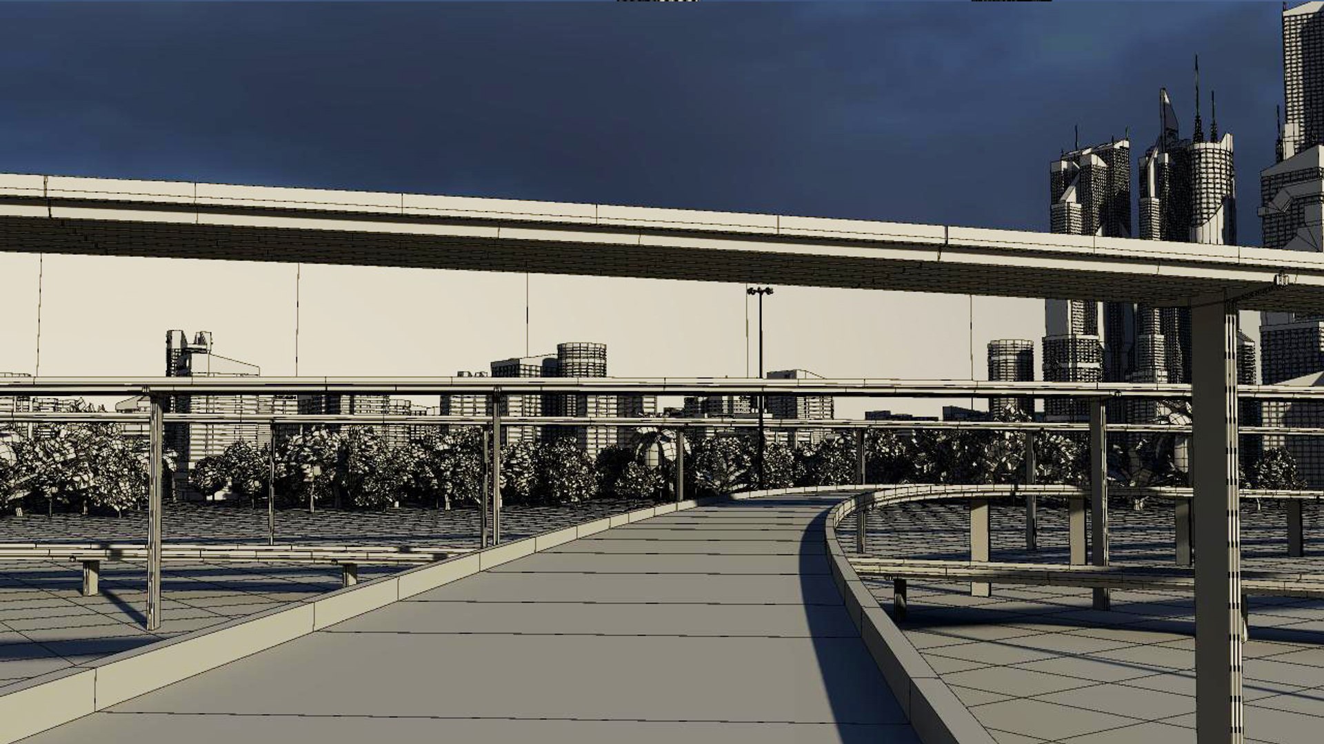 3D Freeway City Environment Road - TurboSquid 1339705