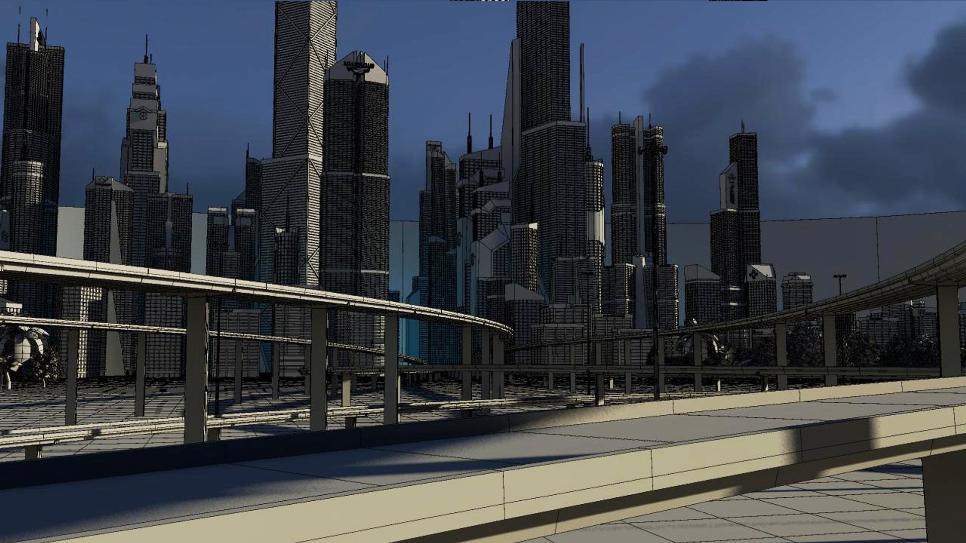 3D Freeway City Environment Road - TurboSquid 1339705