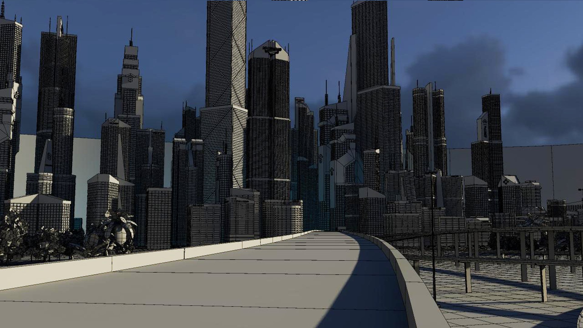 3D Freeway City Environment Road - TurboSquid 1339705