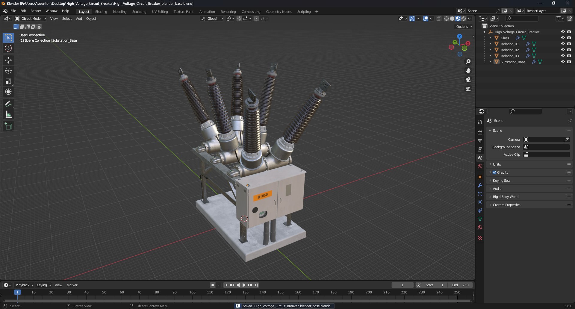 3D High Voltage Circuit Breaker Model - TurboSquid 2341230