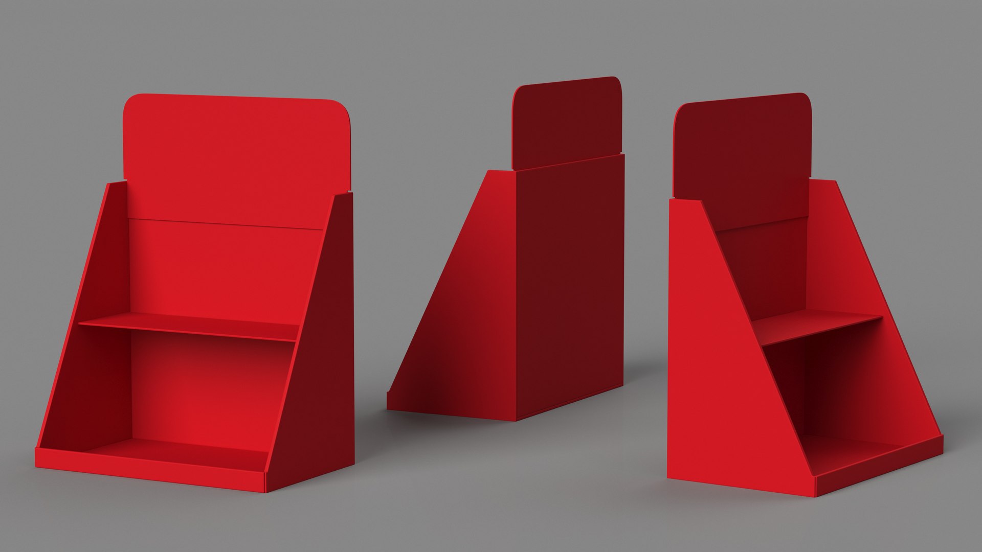 Carton Table Display Stand Triangular Red 3D Model - TurboSquid 2132192