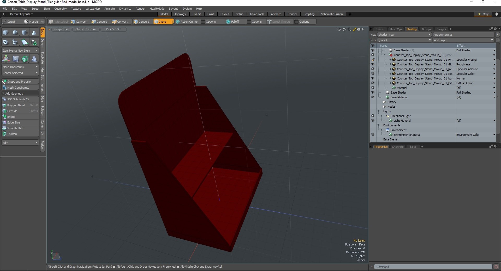 Carton Table Display Stand Triangular Red 3D model - TurboSquid 2132192