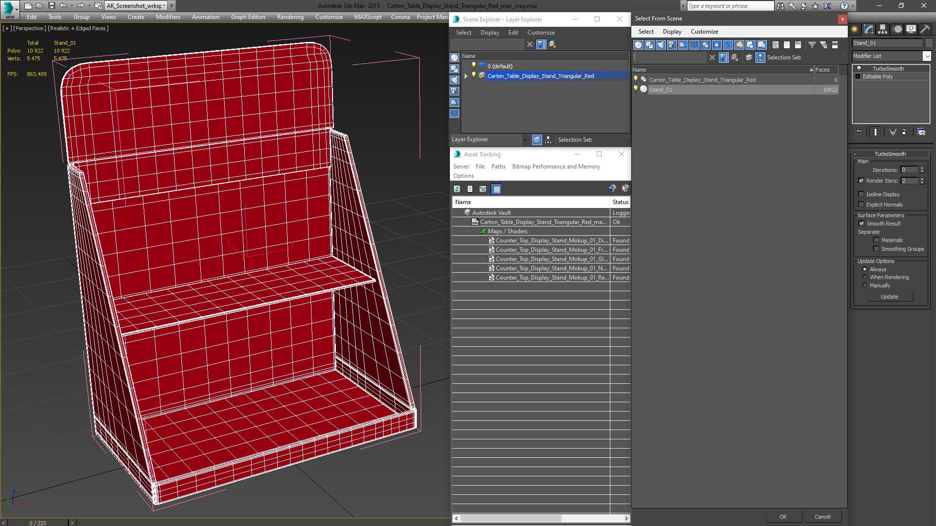 Carton Table Display Stand Triangular Red 3D Model - TurboSquid 2132192