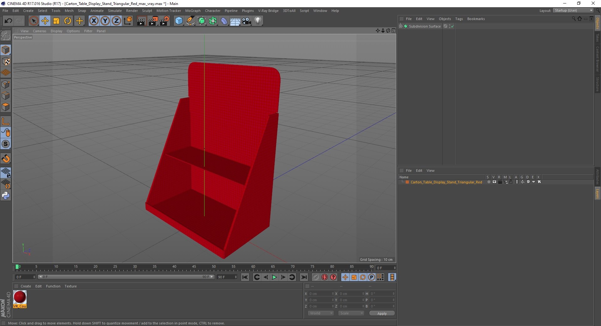 Carton Table Display Stand Triangular Red 3D model - TurboSquid 2132192