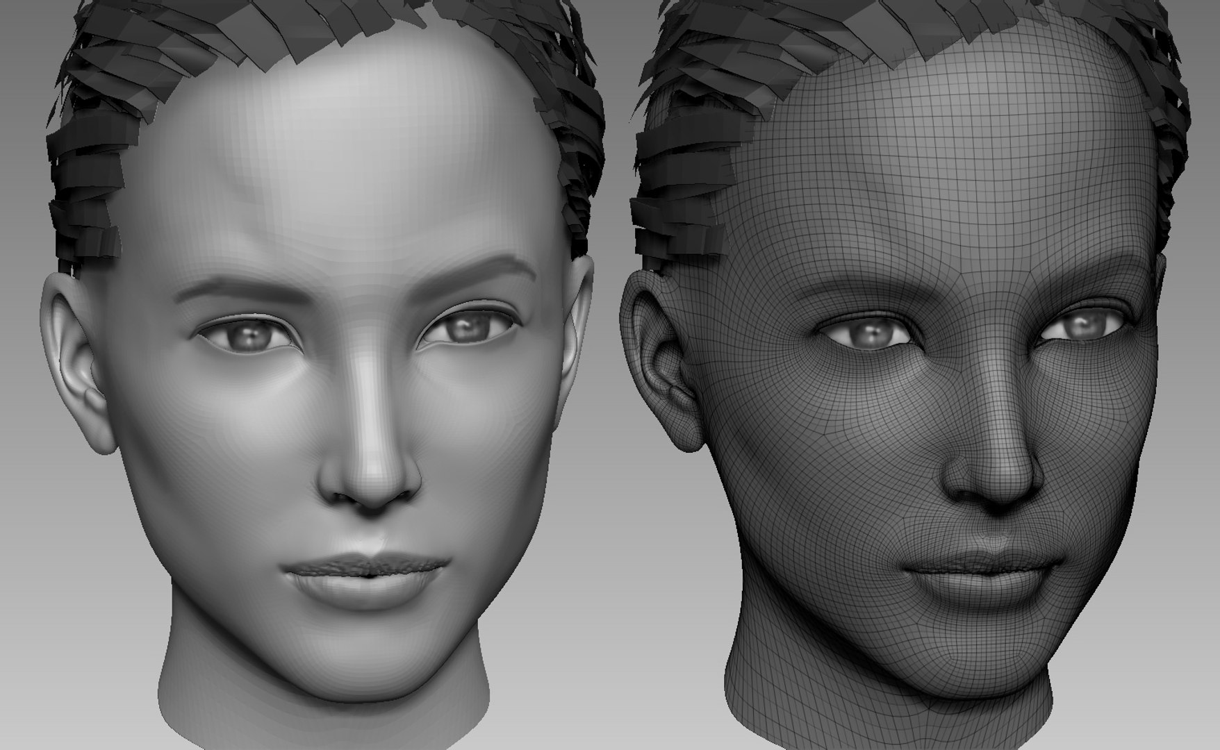 Head Base Mesh Female 3D Model - TurboSquid 1291003