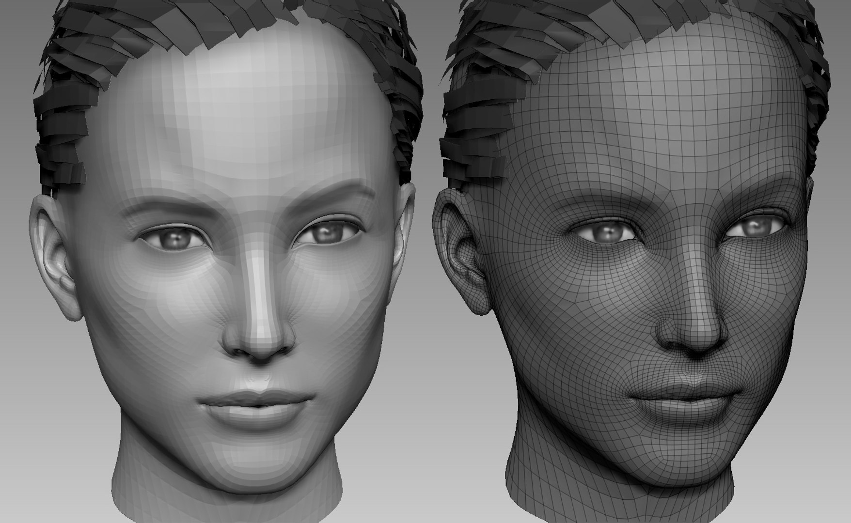 Head Base Mesh Female 3D Model - TurboSquid 1291003