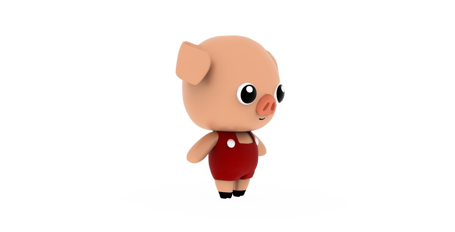 Cartoon Pig Animated Low Poly Model - TurboSquid 2122505
