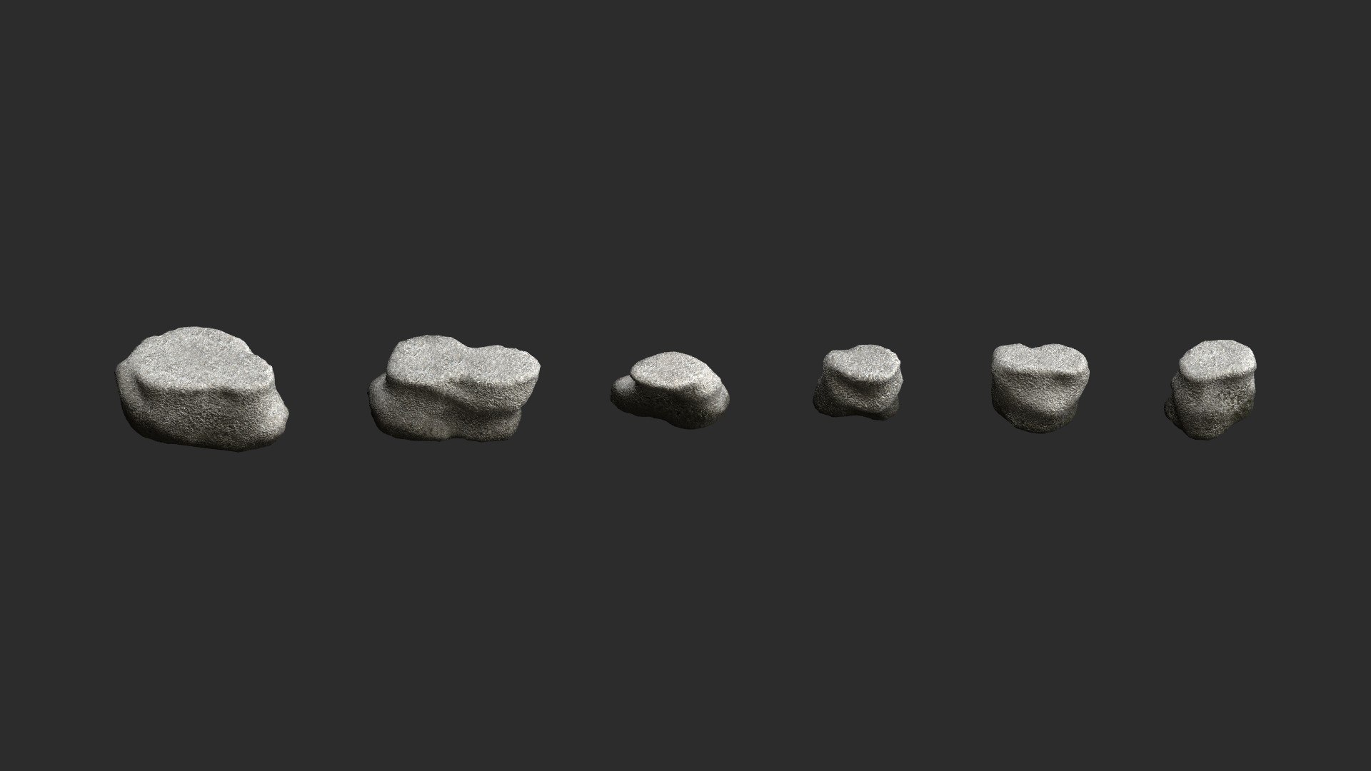 3D Short Flat Rocks - White 2 Model - TurboSquid 1982419
