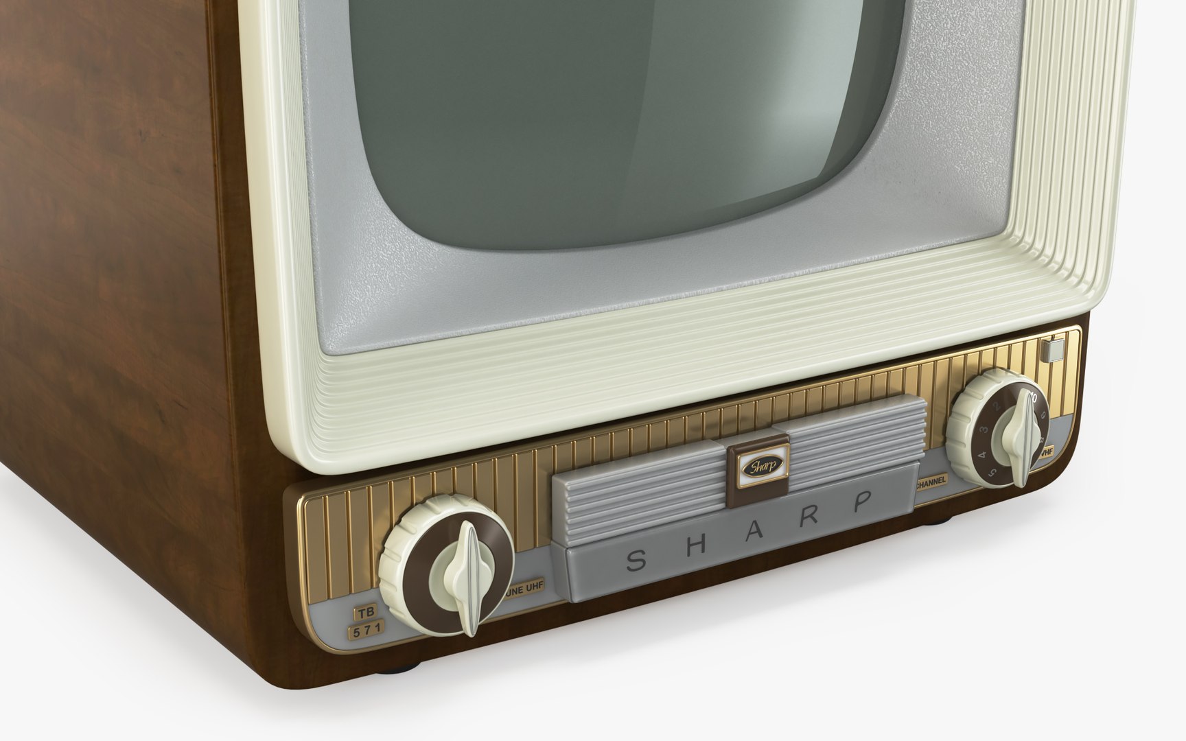 Retro TV SHARP TB-571 3D - TurboSquid 2074563