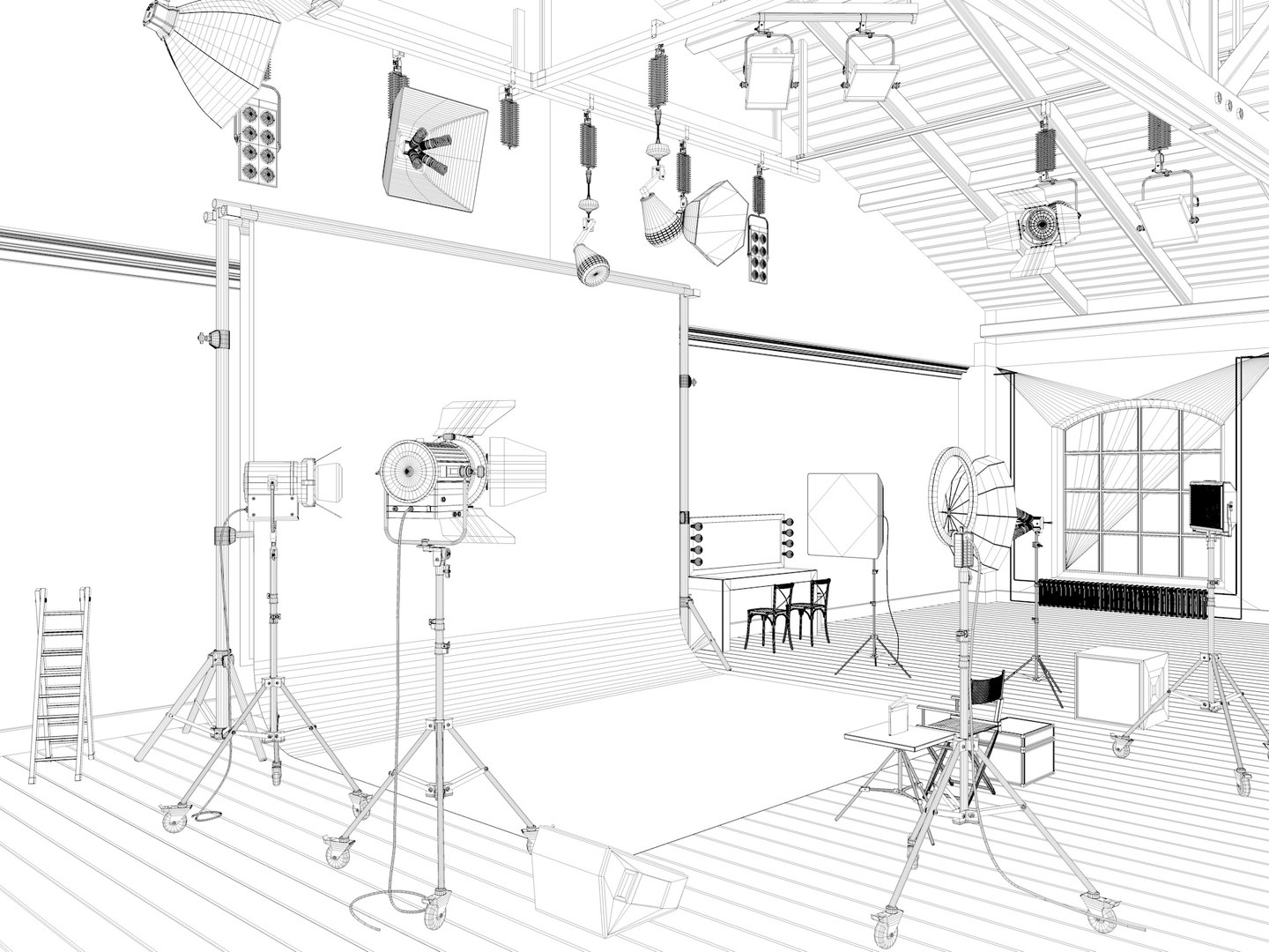 3D Photography Studio Scene 3 Model - TurboSquid 2084696