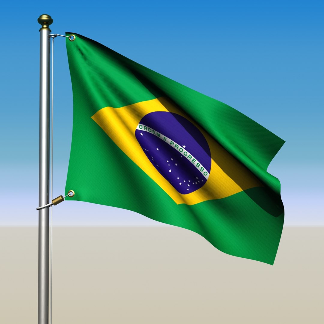 3d brazil flag