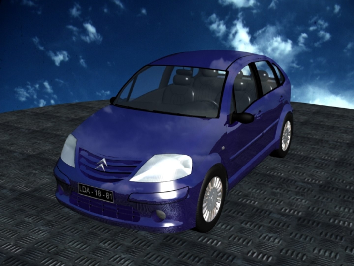 3D blue car model - TurboSquid 1359475