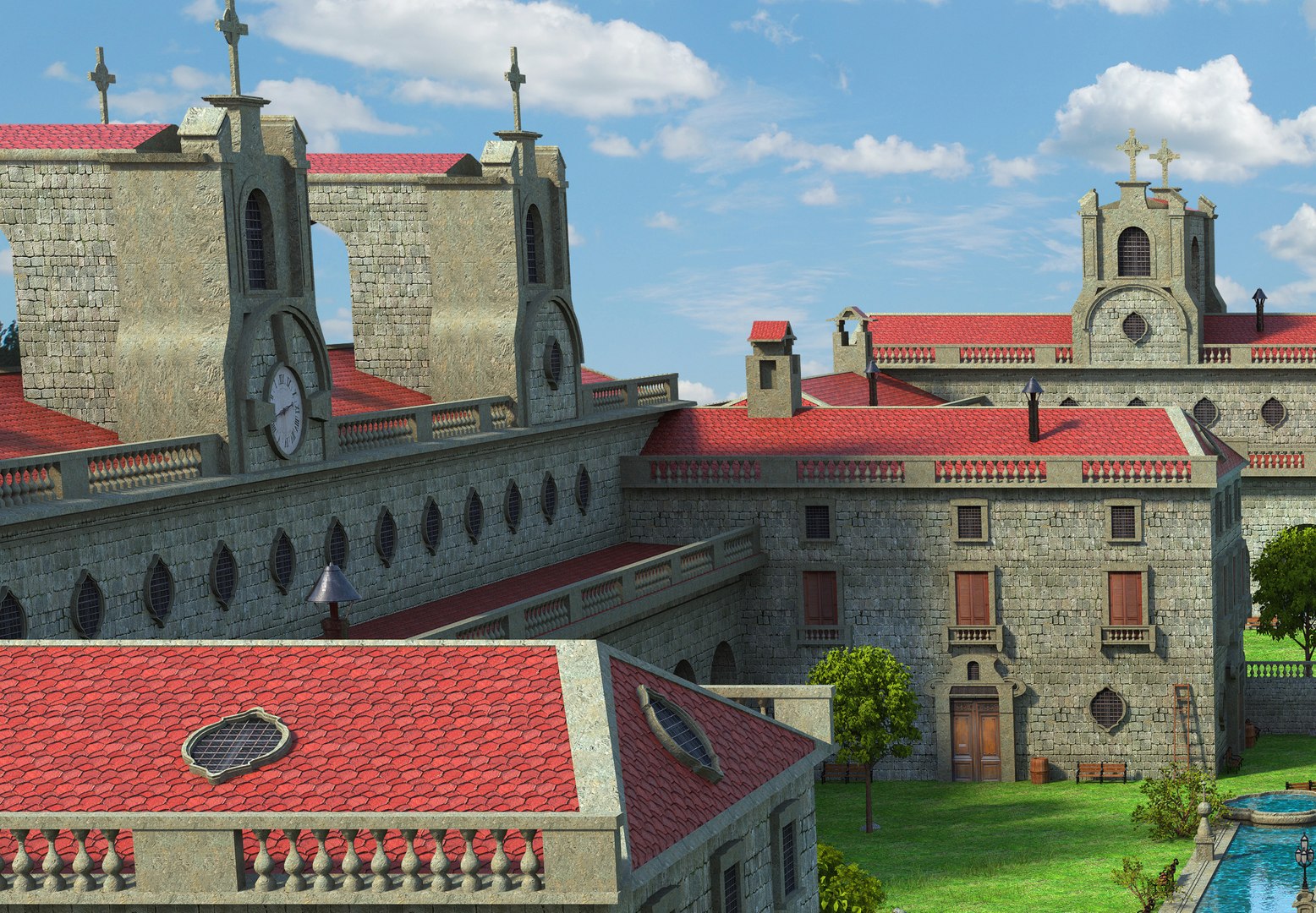 Classic Monastery Medieval 3D - TurboSquid 1390238