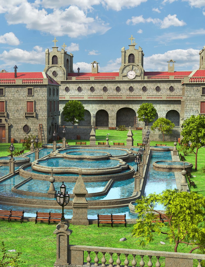 Classic Monastery Medieval 3D - TurboSquid 1390238
