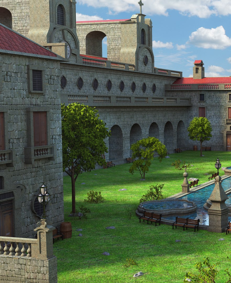 Classic Monastery Medieval 3D - TurboSquid 1390238