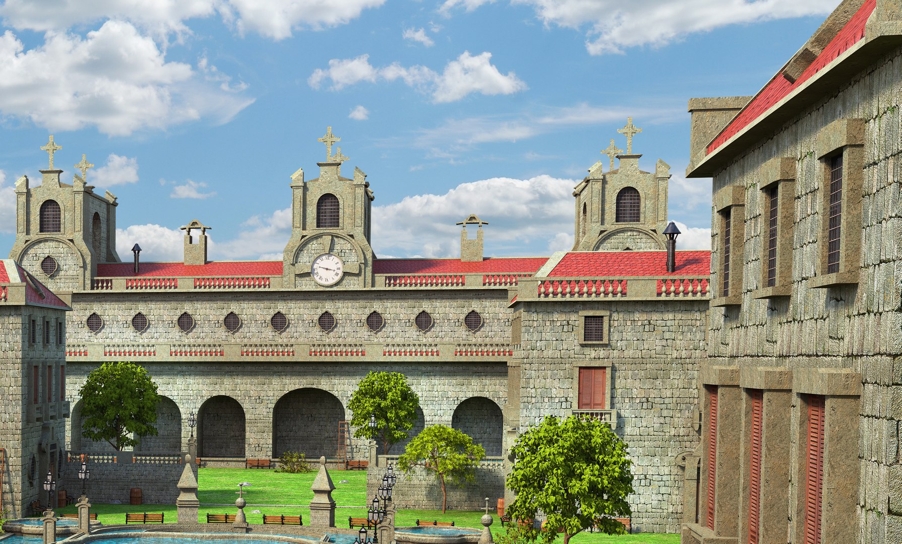 Classic Monastery Medieval 3D - TurboSquid 1390238