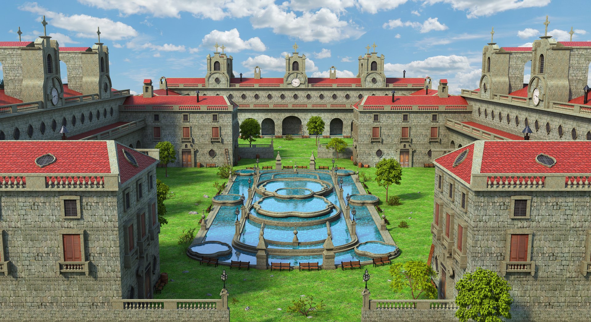 Classic Monastery Medieval 3D - TurboSquid 1390238