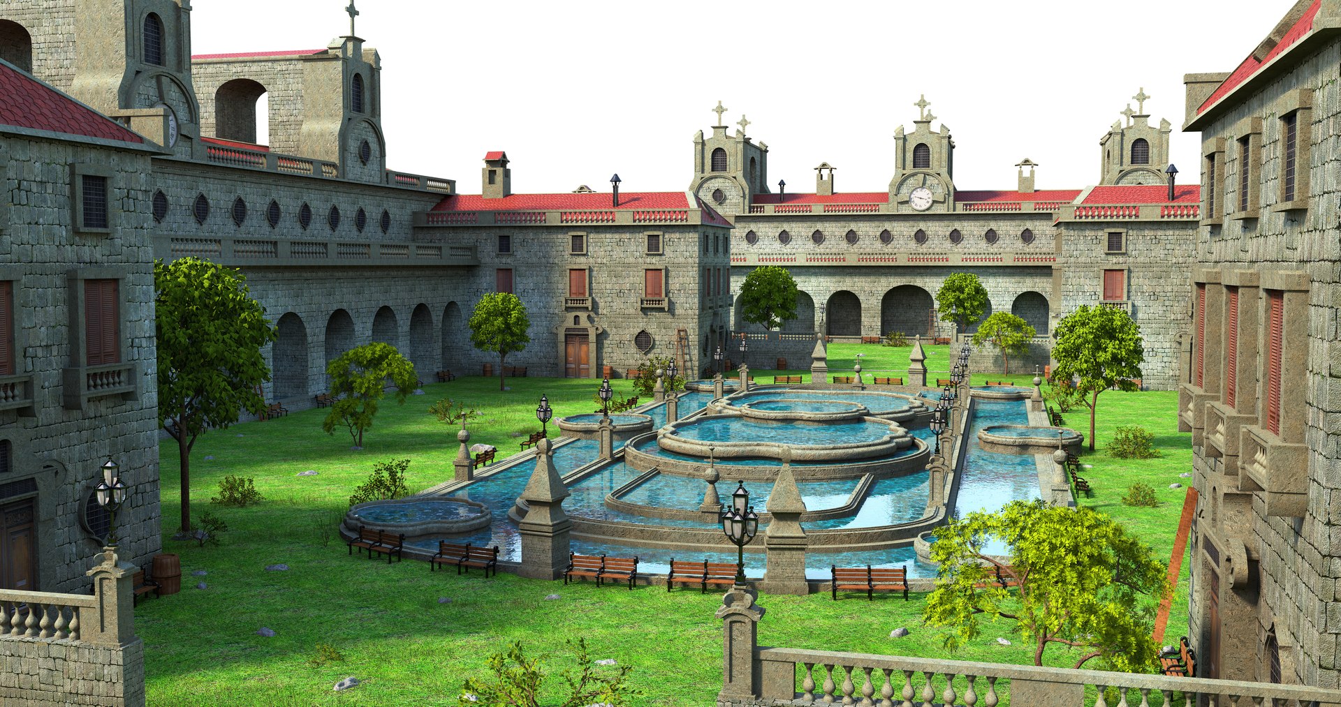 Classic Monastery Medieval 3D - TurboSquid 1390238