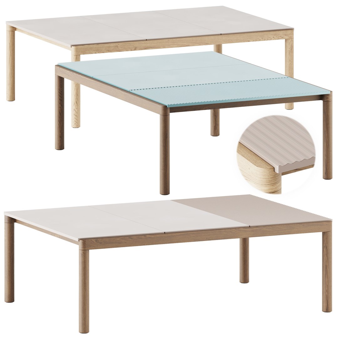 3D Muuto Couple Coffee Table 3 Tiles - TurboSquid 2051299