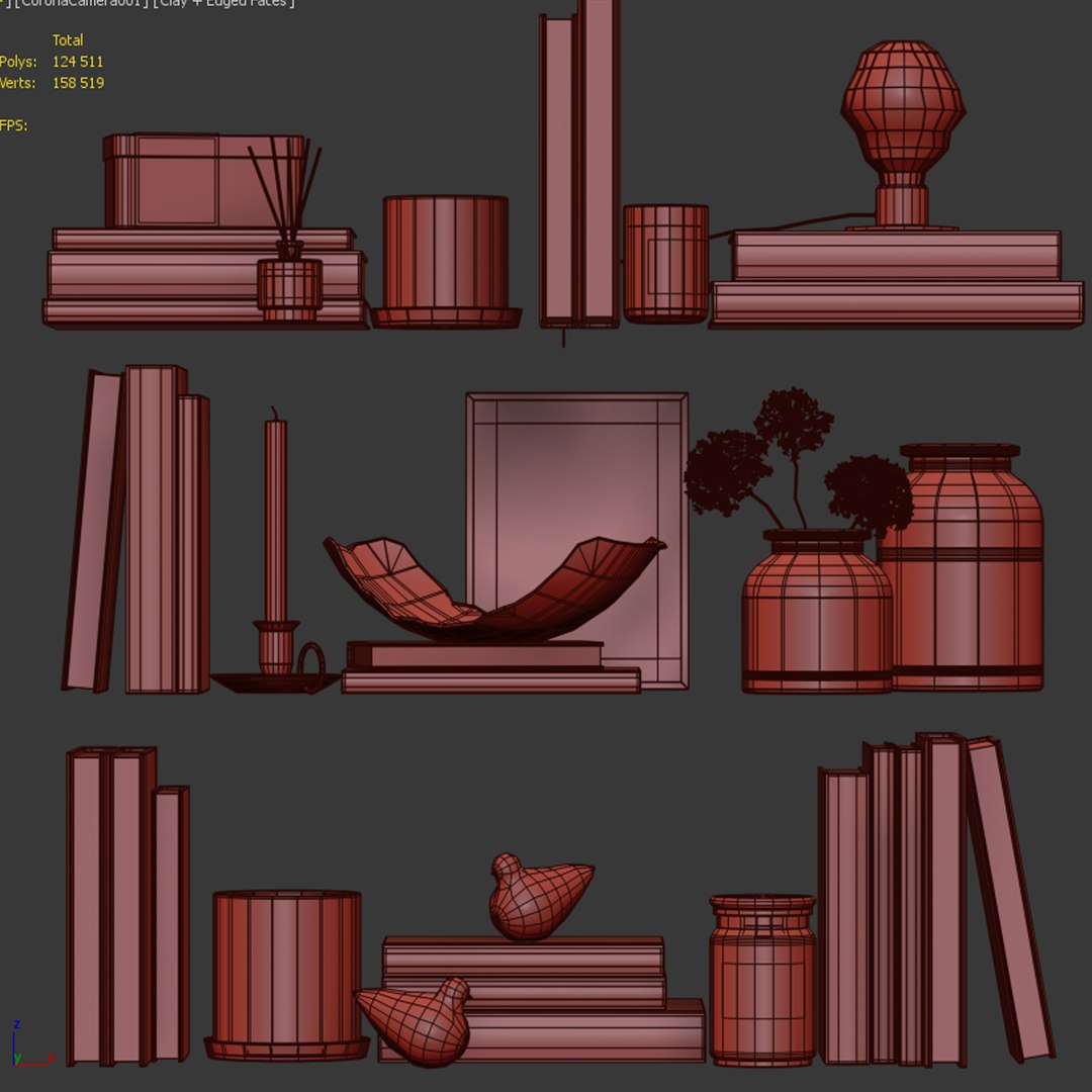 Decor Shelf Set Zara Home 14 3D Model - TurboSquid 1797447