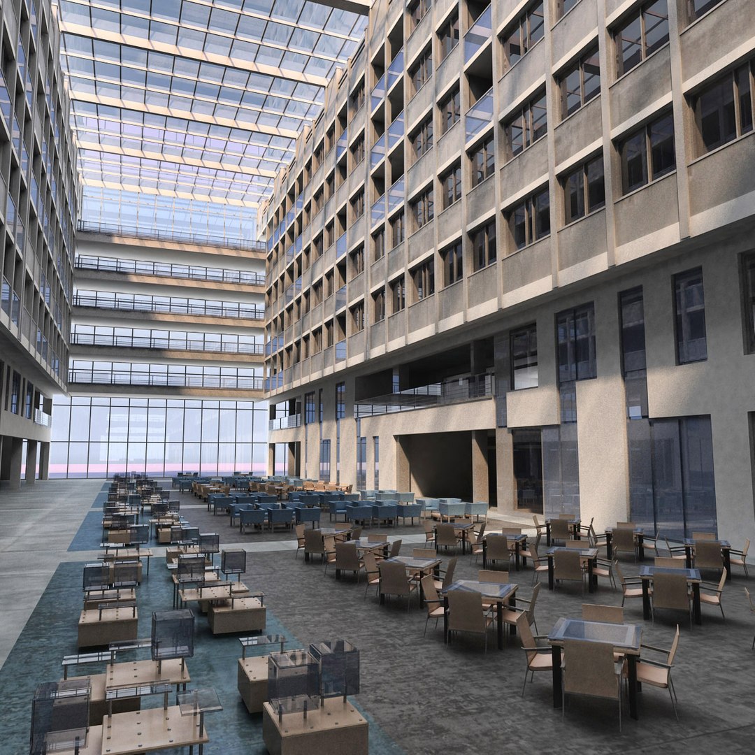 modern hall 3d model