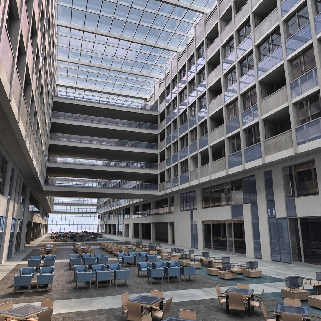 modern hall 3d model