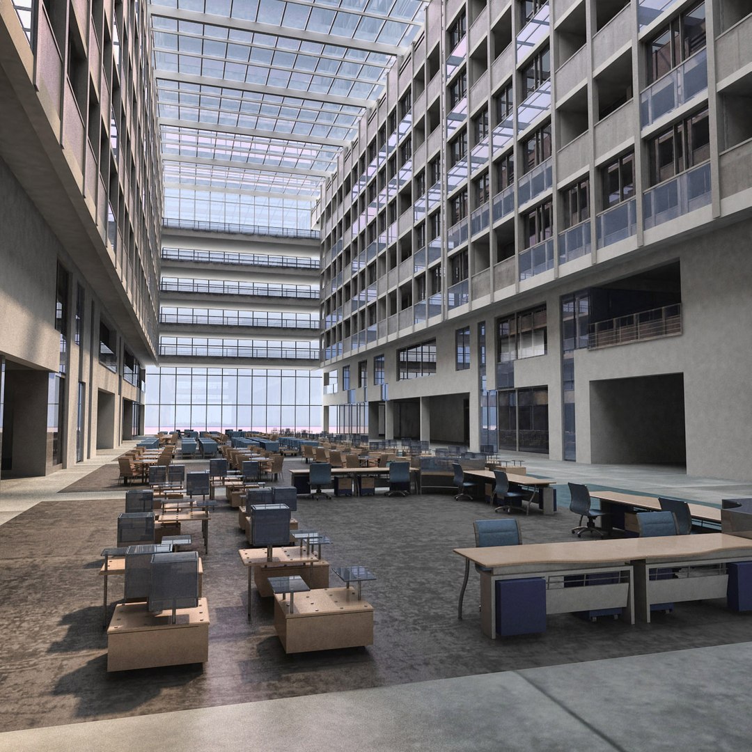 modern hall 3d model