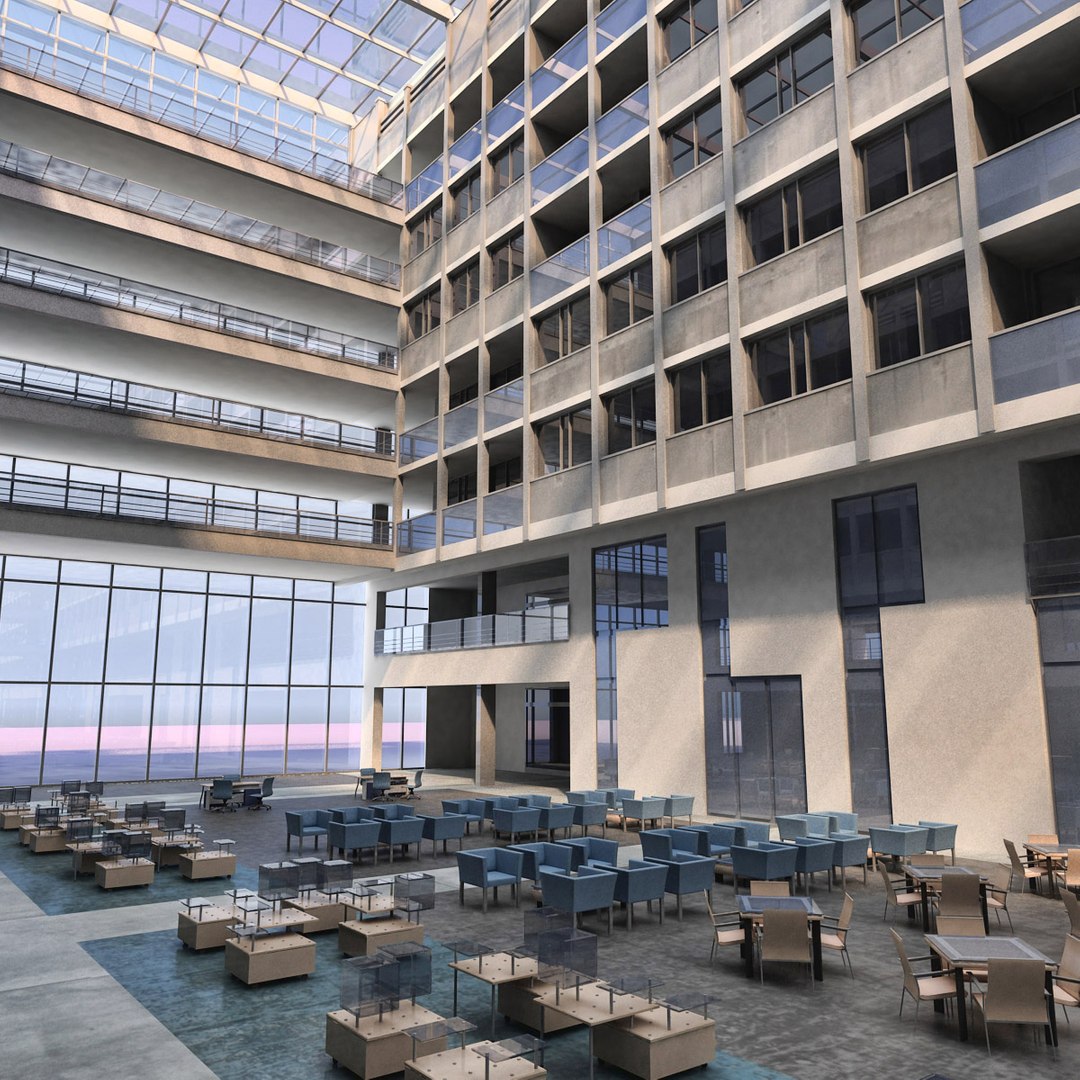 modern hall 3d model