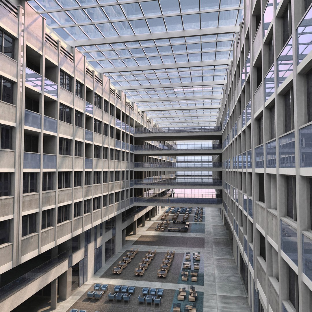 modern hall 3d model