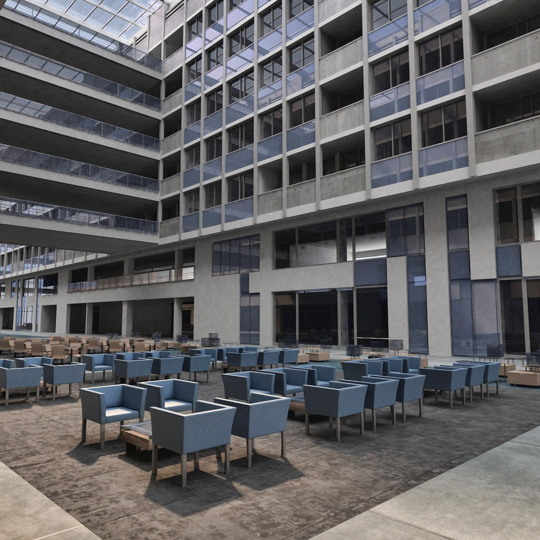 modern hall 3d model