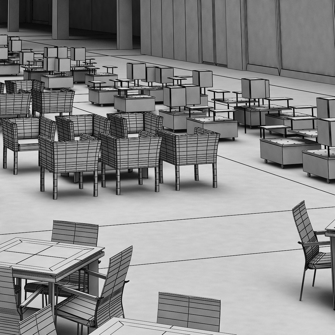 modern hall 3d model