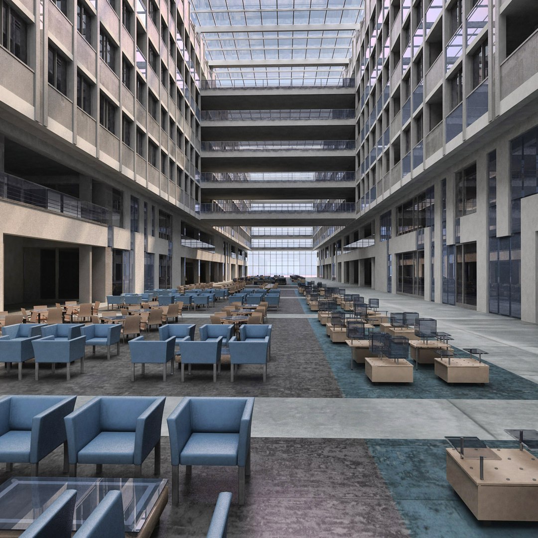 modern hall 3d model