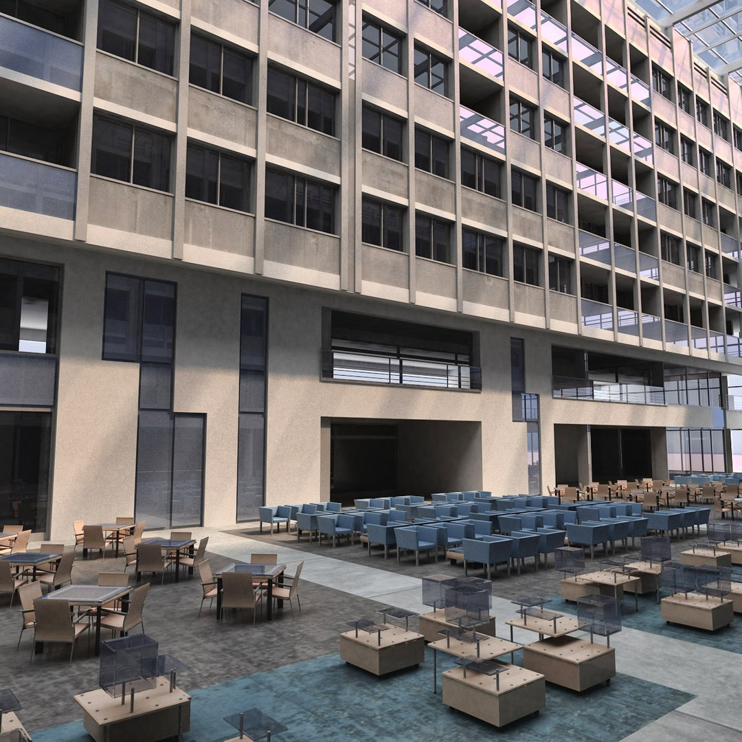 modern hall 3d model