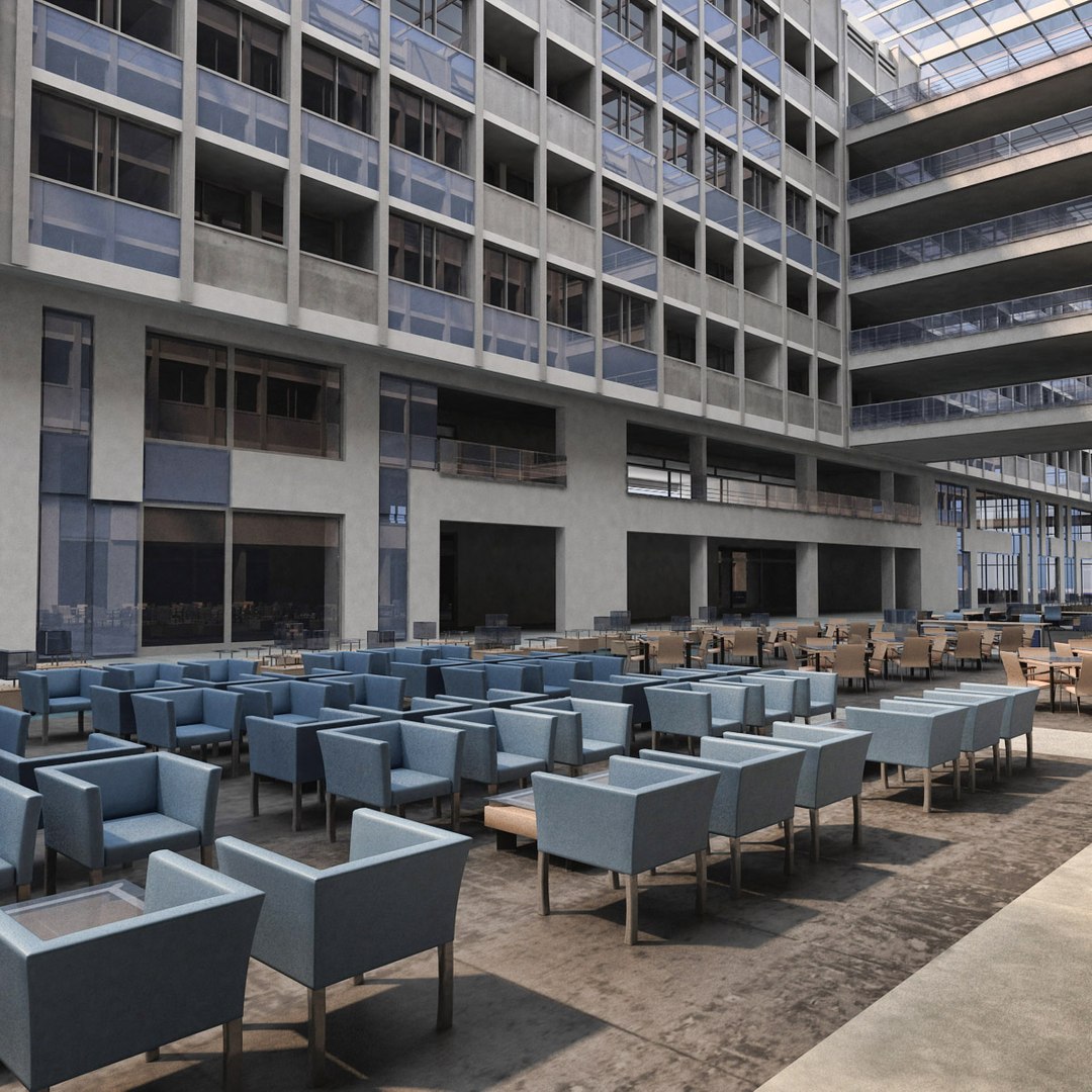 modern hall 3d model