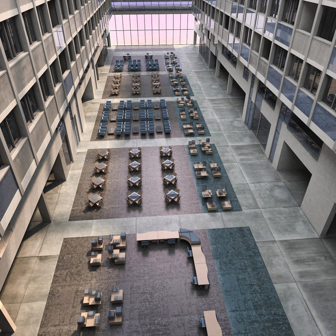 modern hall 3d model